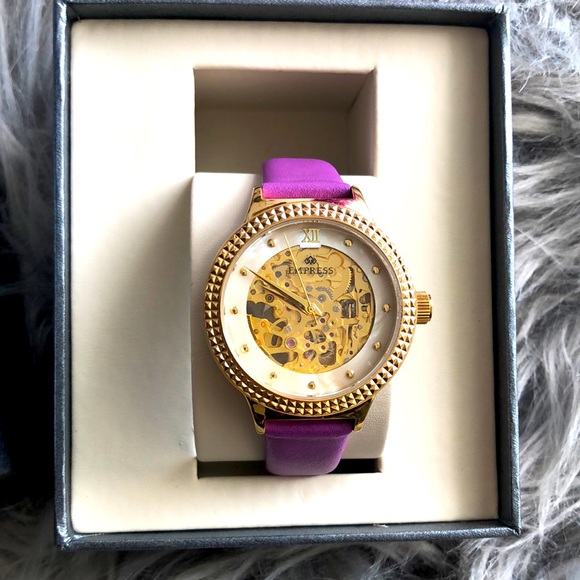 Accessories | Empress Alice Automatic Mop Watch With Purple Leather ...